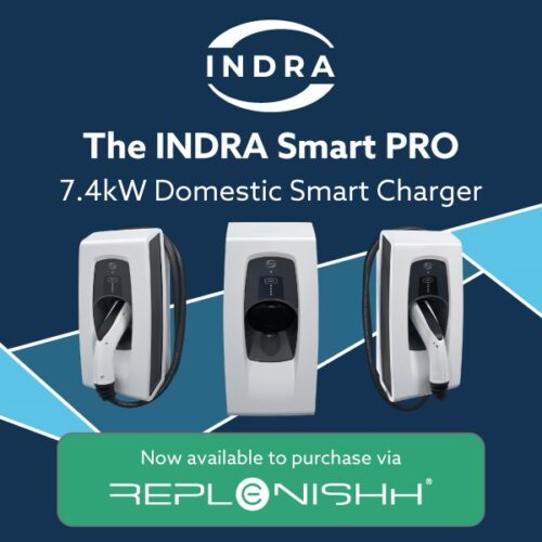 Indra Smart Charger, available from Replenishh | UK EV Installers